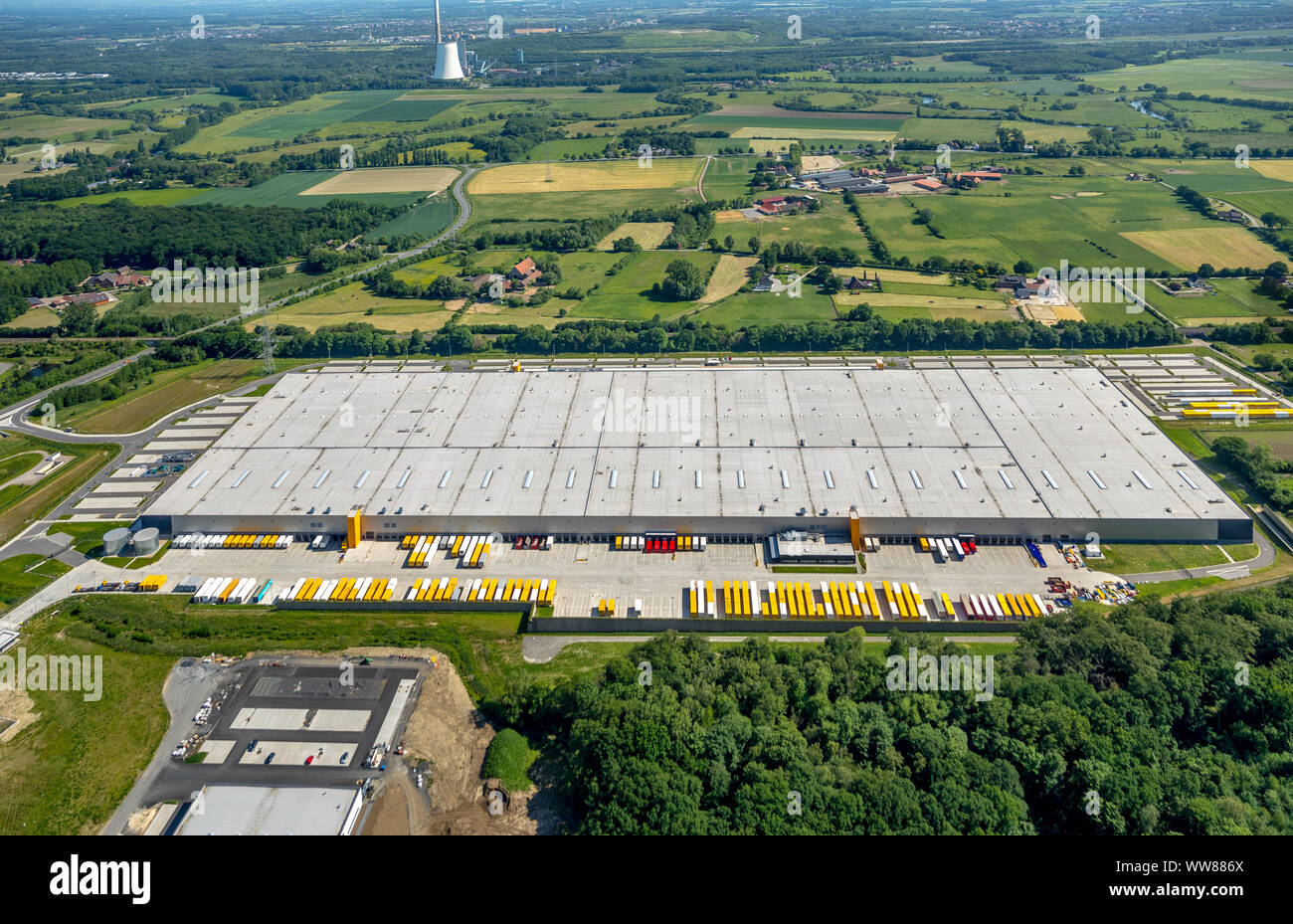 Aerial view, AMAZON logistics center Werne, Carl-Zeiss-Strasse, Werne ...