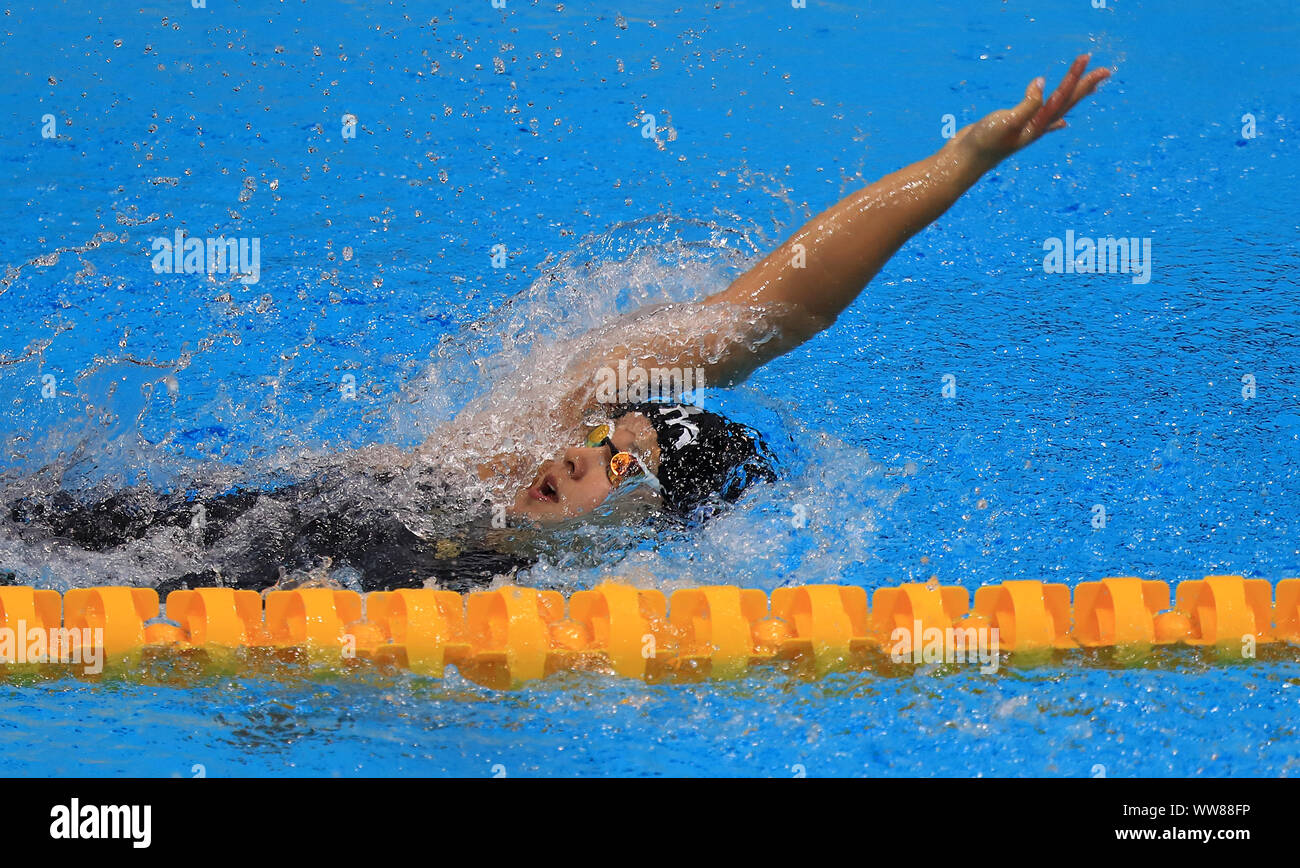 Great Britain's Alice Tai in action during the Women's 4x100 metres ...