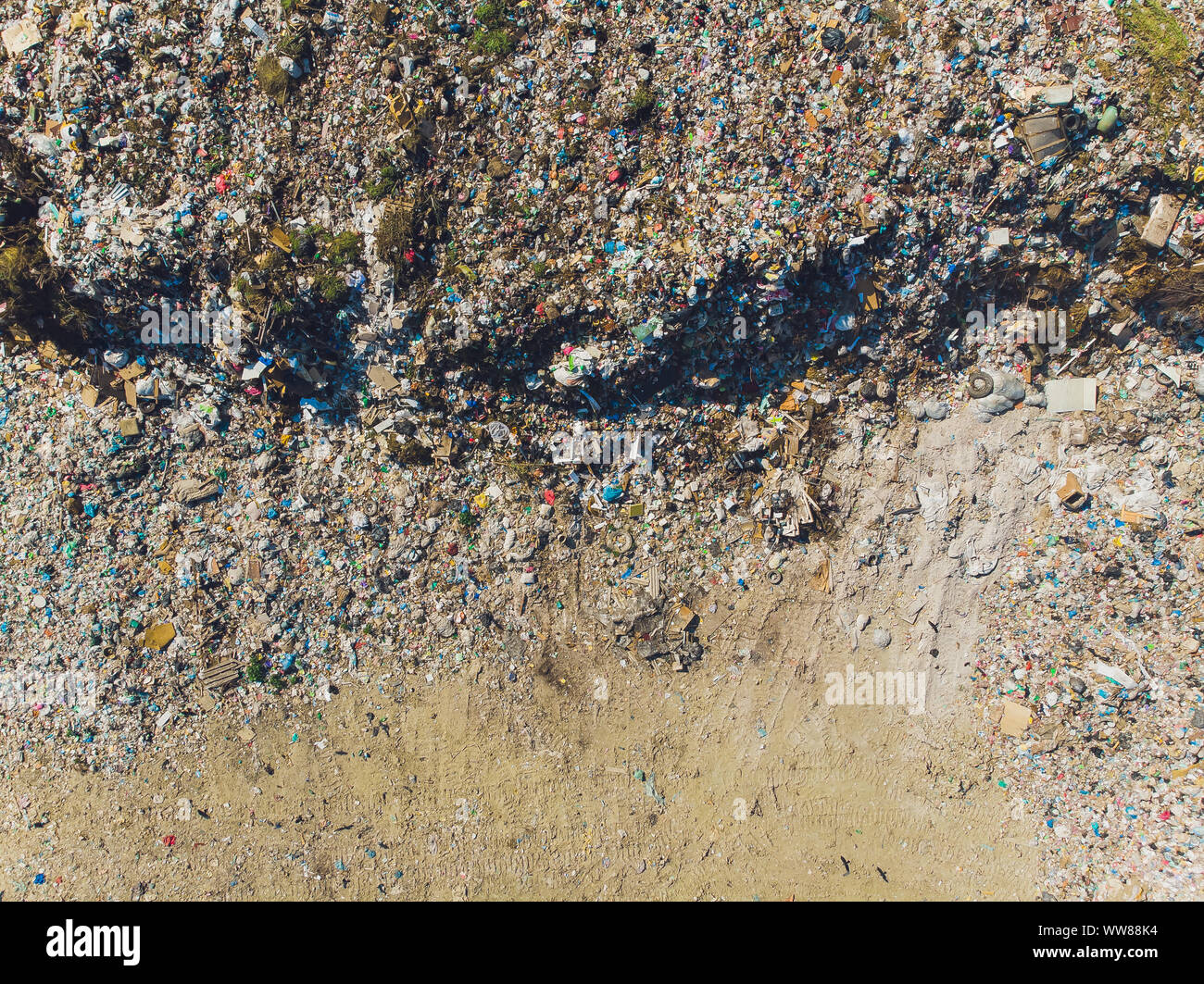 Mountain garbage, large garbage pile, degraded garbage. Pile of stink ...