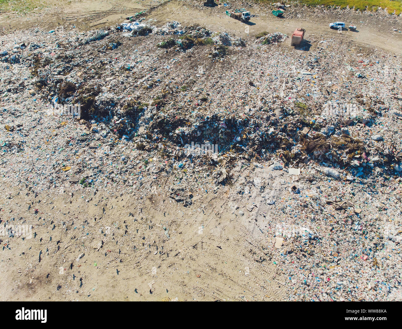 Mountain garbage, large garbage pile, degraded garbage. Pile of stink ...