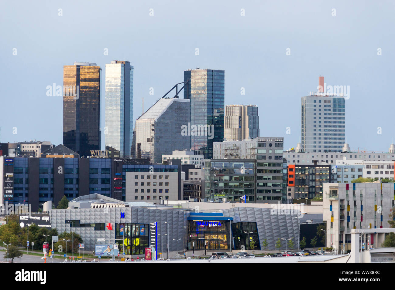 TALLINN, ESTONIA - SEPTEMBER 3, 2019: Tallinn modern skyline with ...