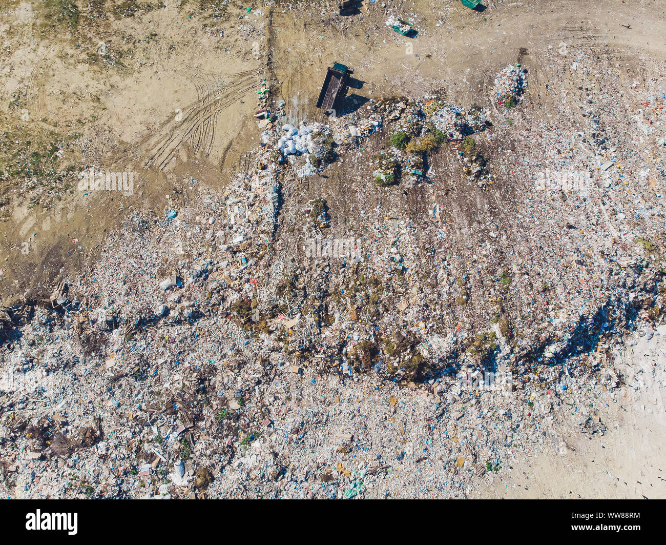 Mountain garbage, large garbage pile, degraded garbage. Pile of stink ...