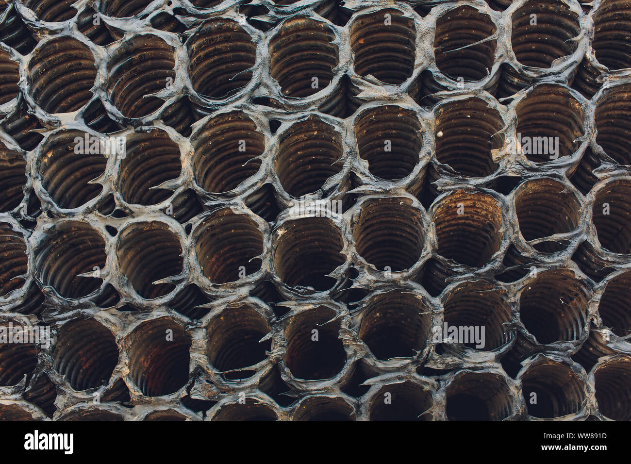 plastic pipe and materials for constructions waste sorting Stock Photo ...