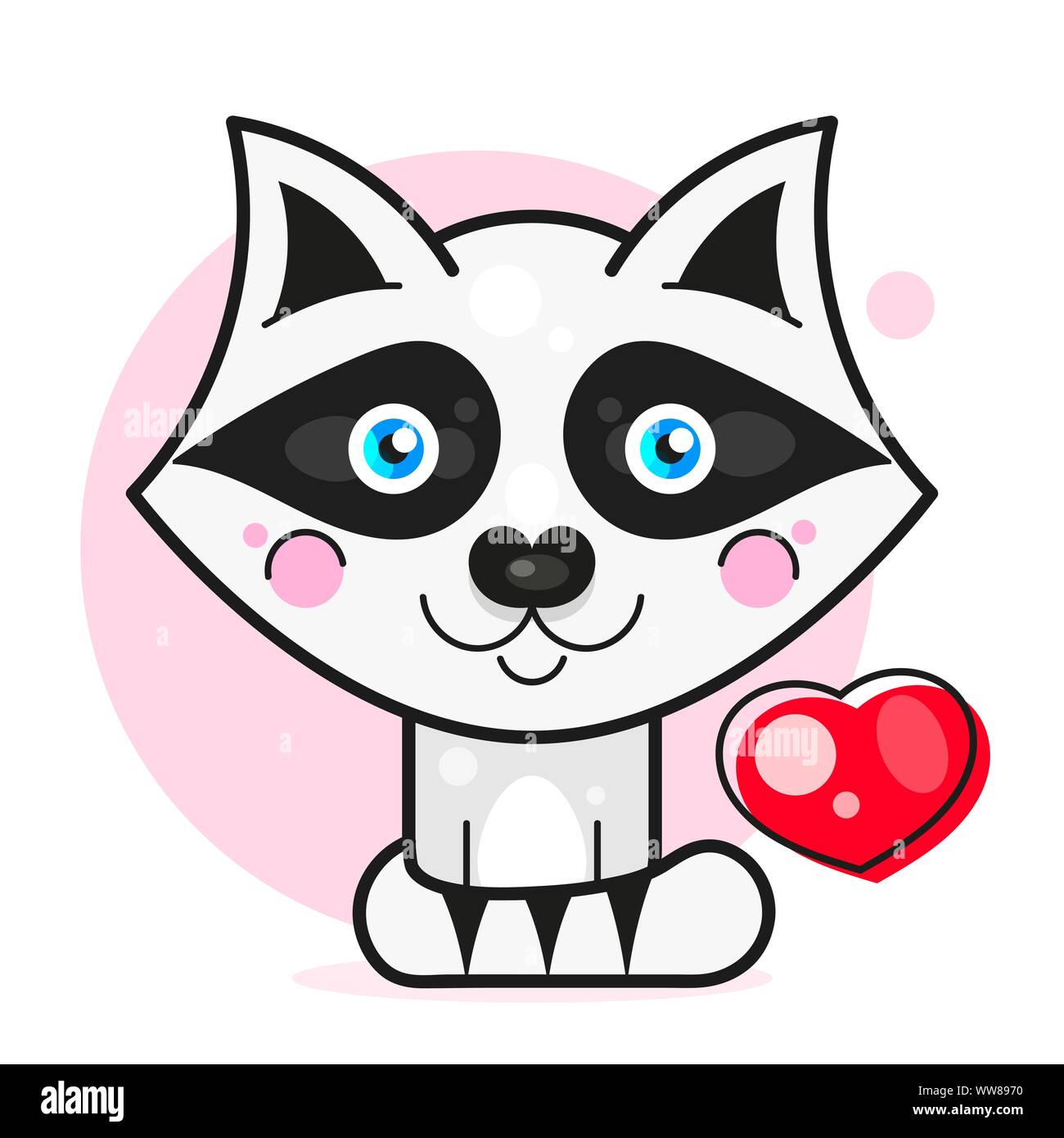 Raccoon animal portrait cartoon Cut Out Stock Images & Pictures - Alamy