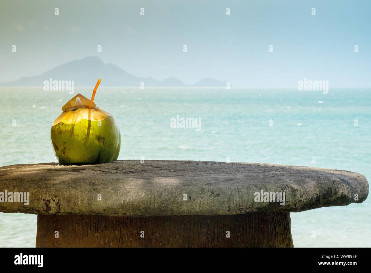 Coconut halves on beach hi-res stock photography and images - Alamy