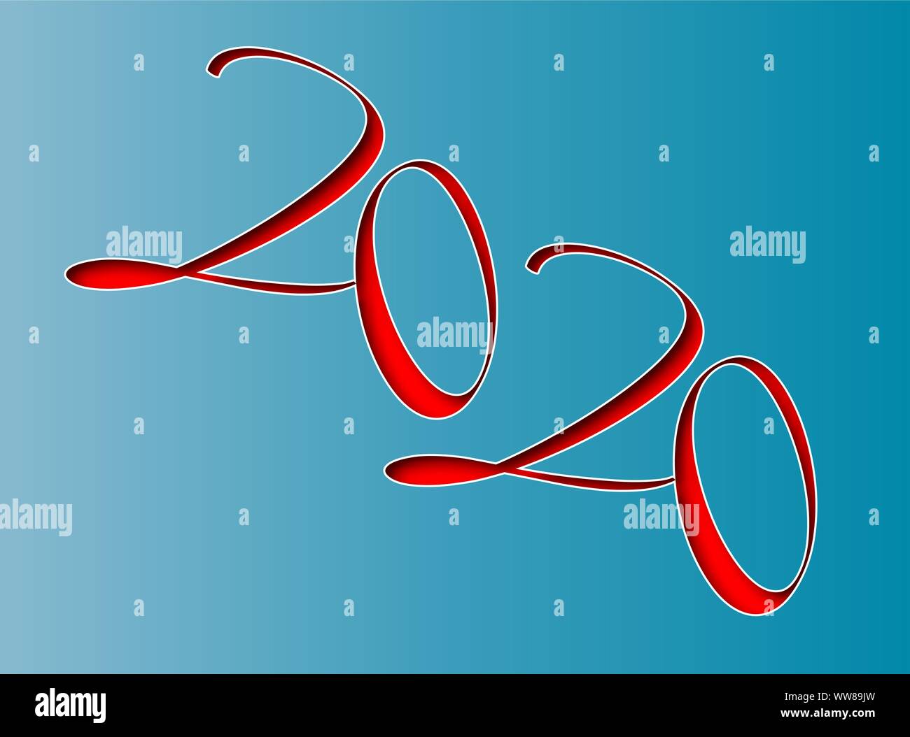 Realistic brochure with 2020. Symbol, logo illustration. 2020 happy new ...