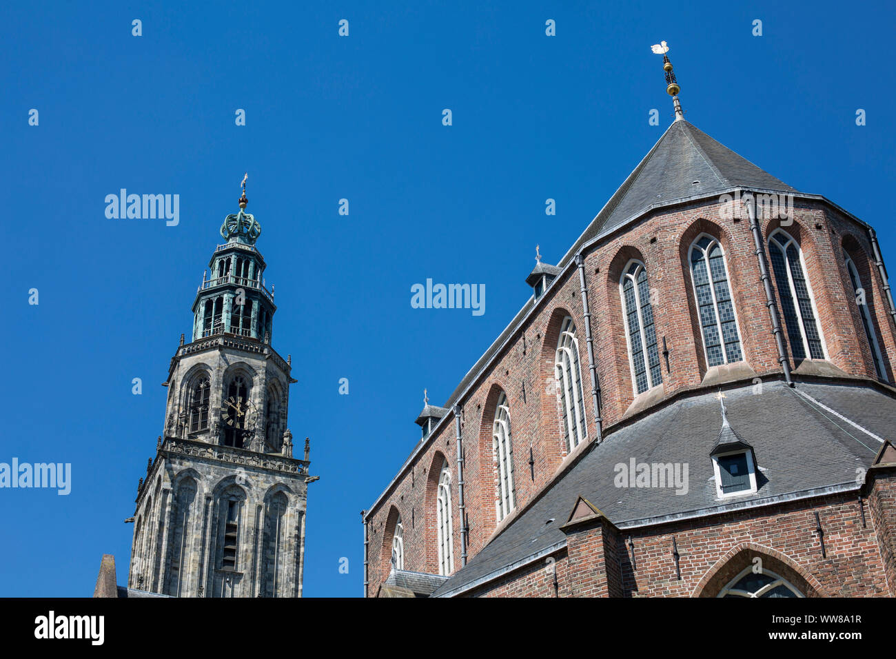 Netherlands, Groningen, city centre with church Stock Photo - Alamy