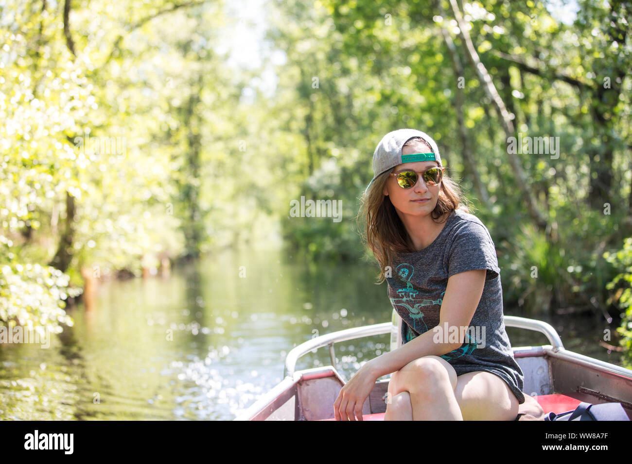 Young woman boat hi-res stock photography and images - Alamy