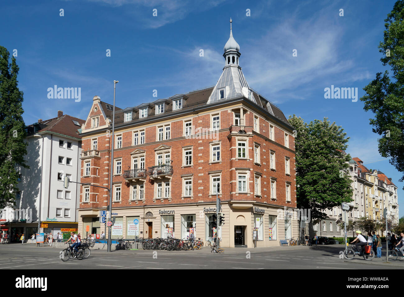 Germany, Bavaria, Munich, listed tenement building, corner building in ...