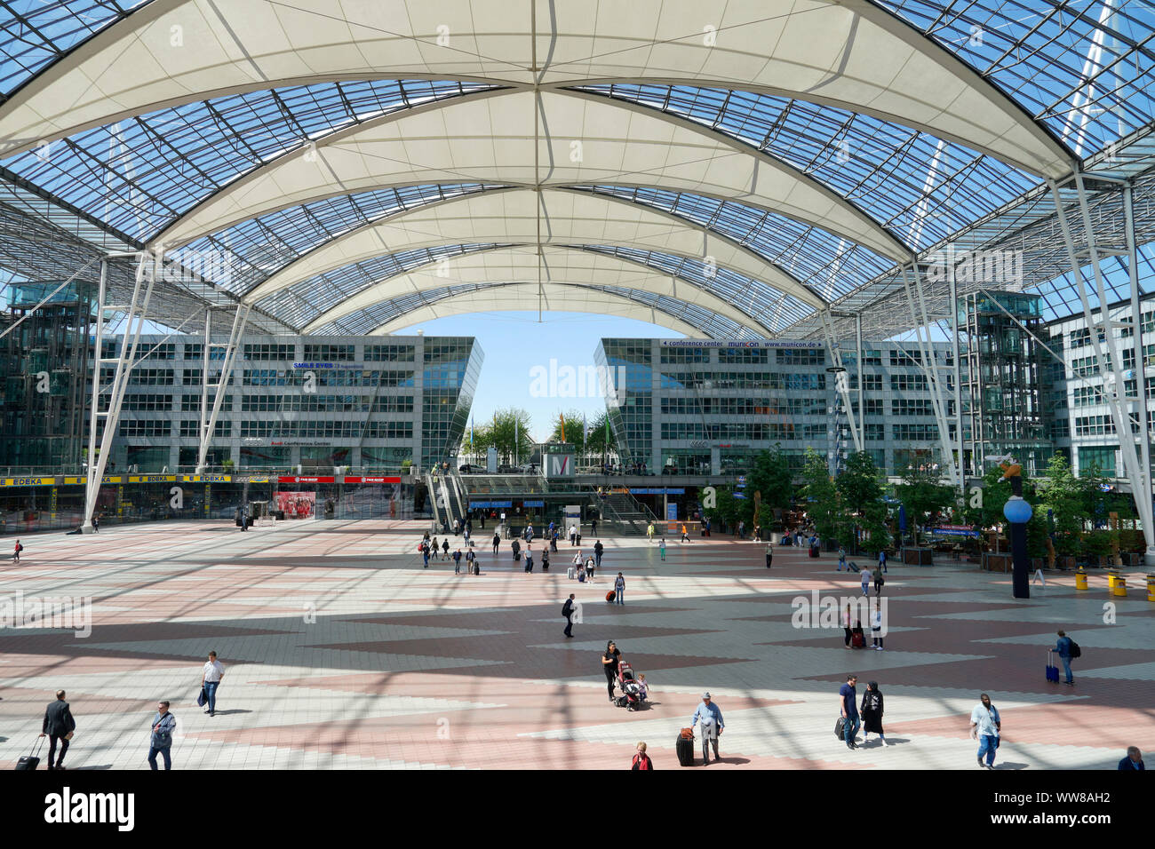 Germany, Bavaria, Munich, Munich Airport, Airport Center, roof ...