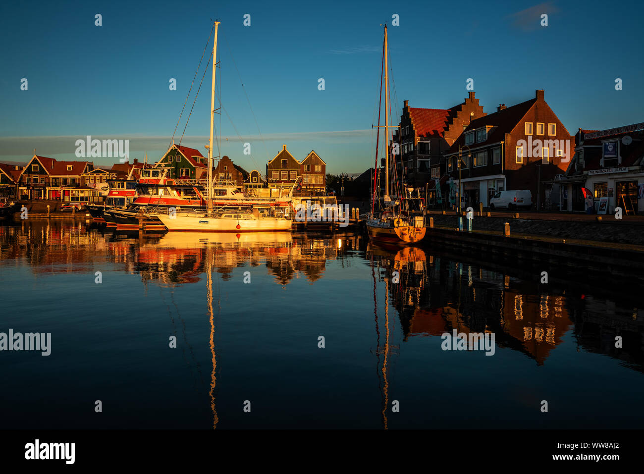 Harbour impression in Volendam, NL Stock Photo - Alamy