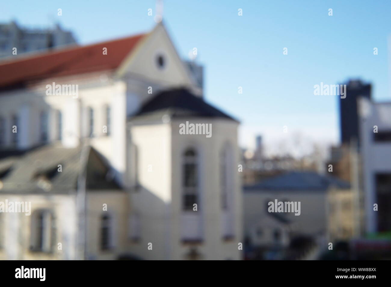 Blurred image of the old European town houses Stock Photo - Alamy