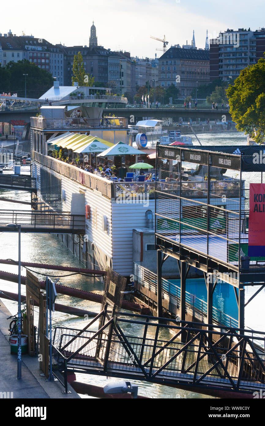 Wien, Vienna, canal Donaukanal, Badeschiff (bathing ship), 02 ...