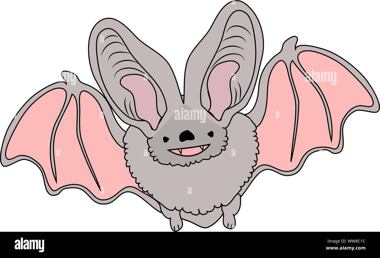Cute bat on a white background. Cartoon character. Vector illustration ...