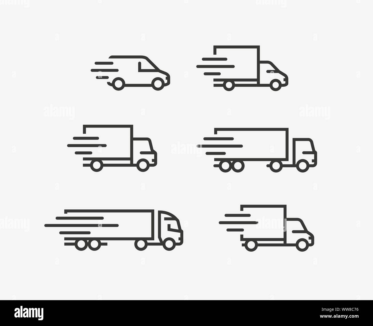 Truck icon set. Freight, delivery symbol. Vector illustration Stock ...