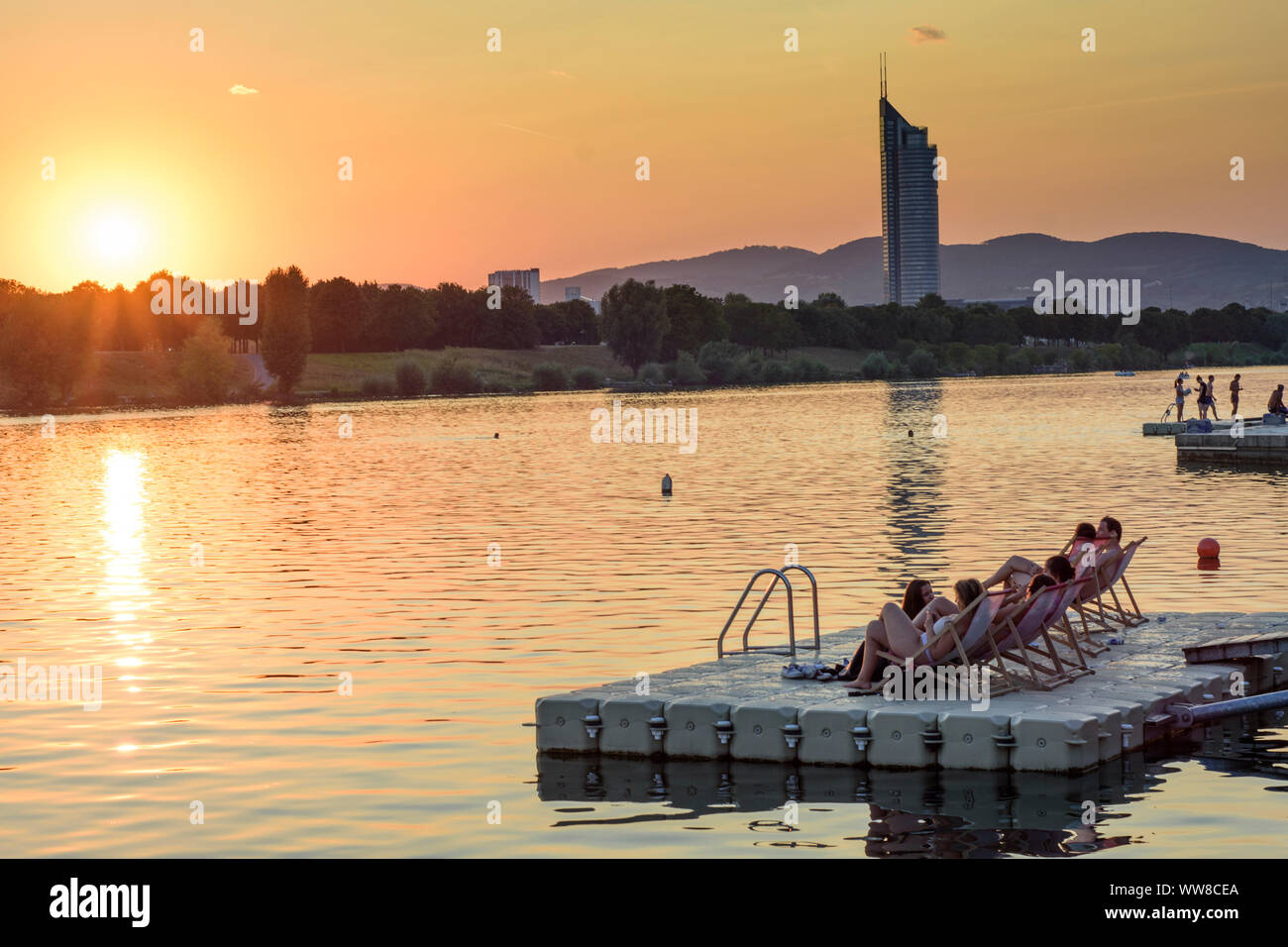 New Danube And The Millennium Tower High Resolution Stock Photography ...
