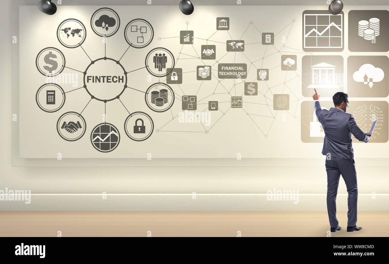 The businessman in financial technology fintech concept Stock Photo - Alamy