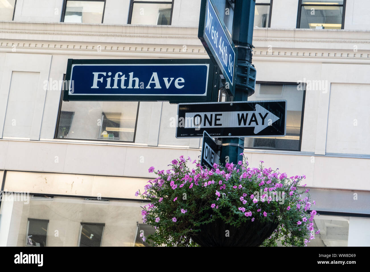 Street sign of the famous 5th (fifth)Avenue in New York City. Photo ...