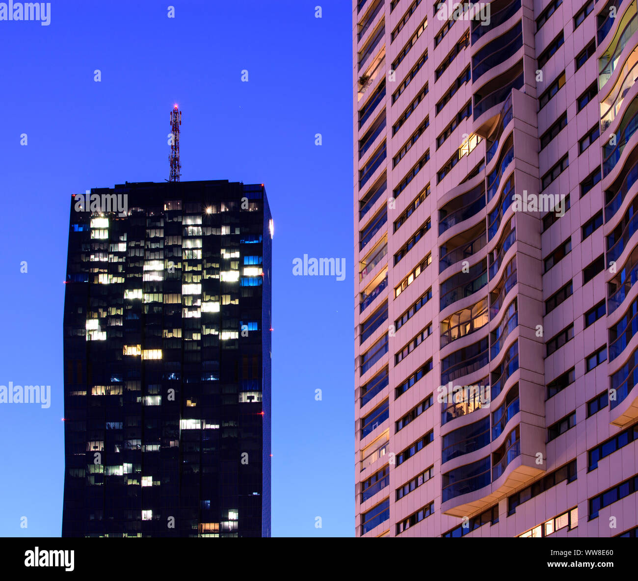 Wien, Vienna, DC Tower 1, highrise 'Hochhaus Neue Donau' (right), 22 ...