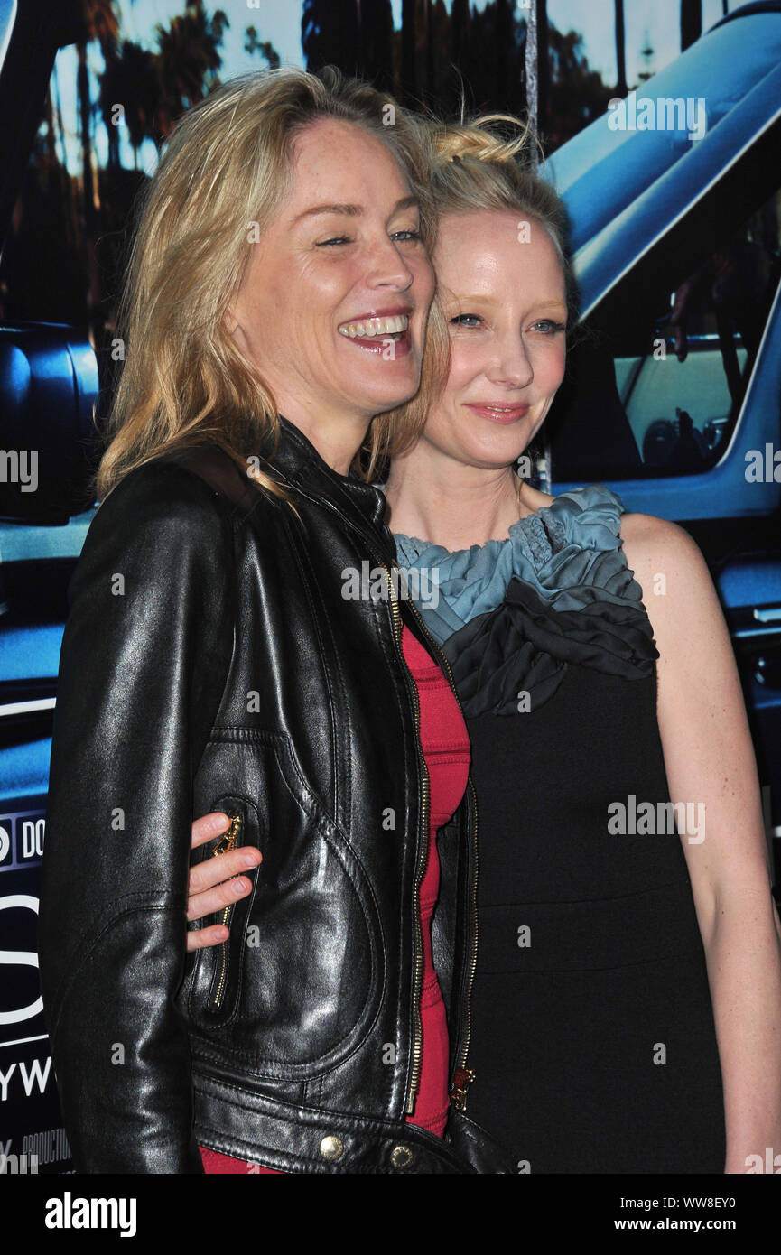 LOS ANGELES, CA. March 22, 2011: Sharon Stone (left) & Anne Heche at ...