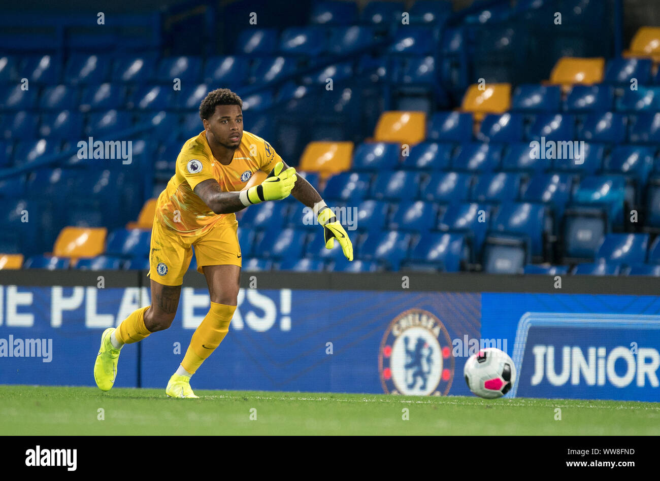 London, UK. 13th Sep, 2019. Goalkeeper Nicolas Tie of Chelsea U23 ...