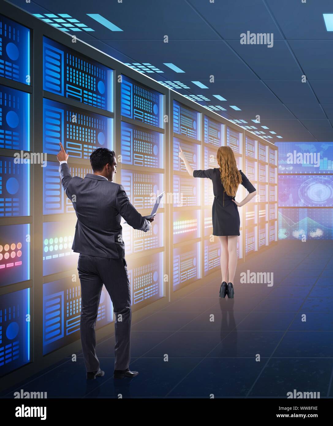 The concept of big data management with businessman Stock Photo - Alamy