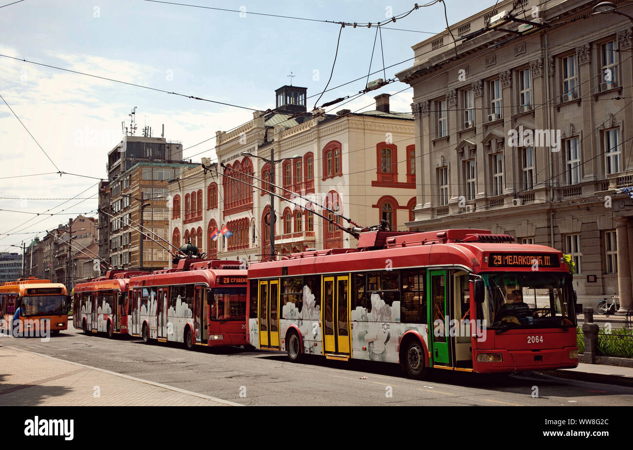 Bus, street, Belgrade, Serbia Stock Photo - Alamy