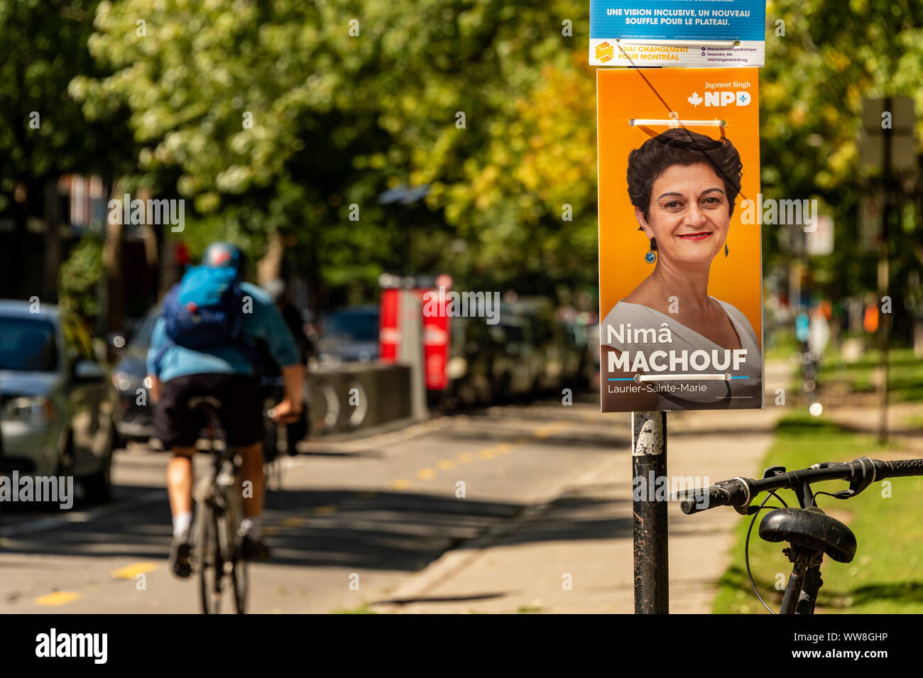 Montreal, CA - 13 September 2019: Election posters to the upcoming ...