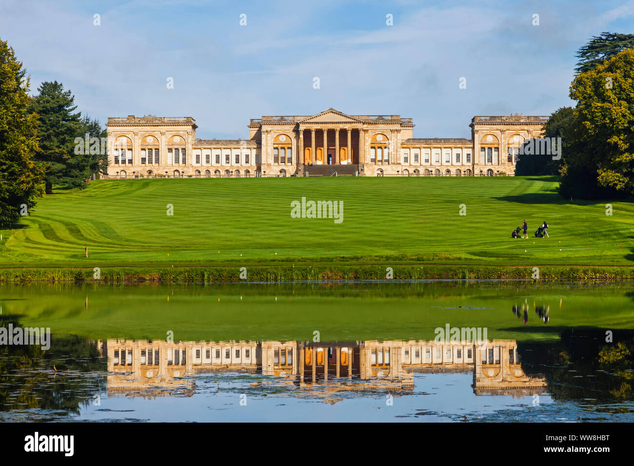 England, Buckinghamshire, Stowe, Stowe Landscape Gardens, Stowe House ...