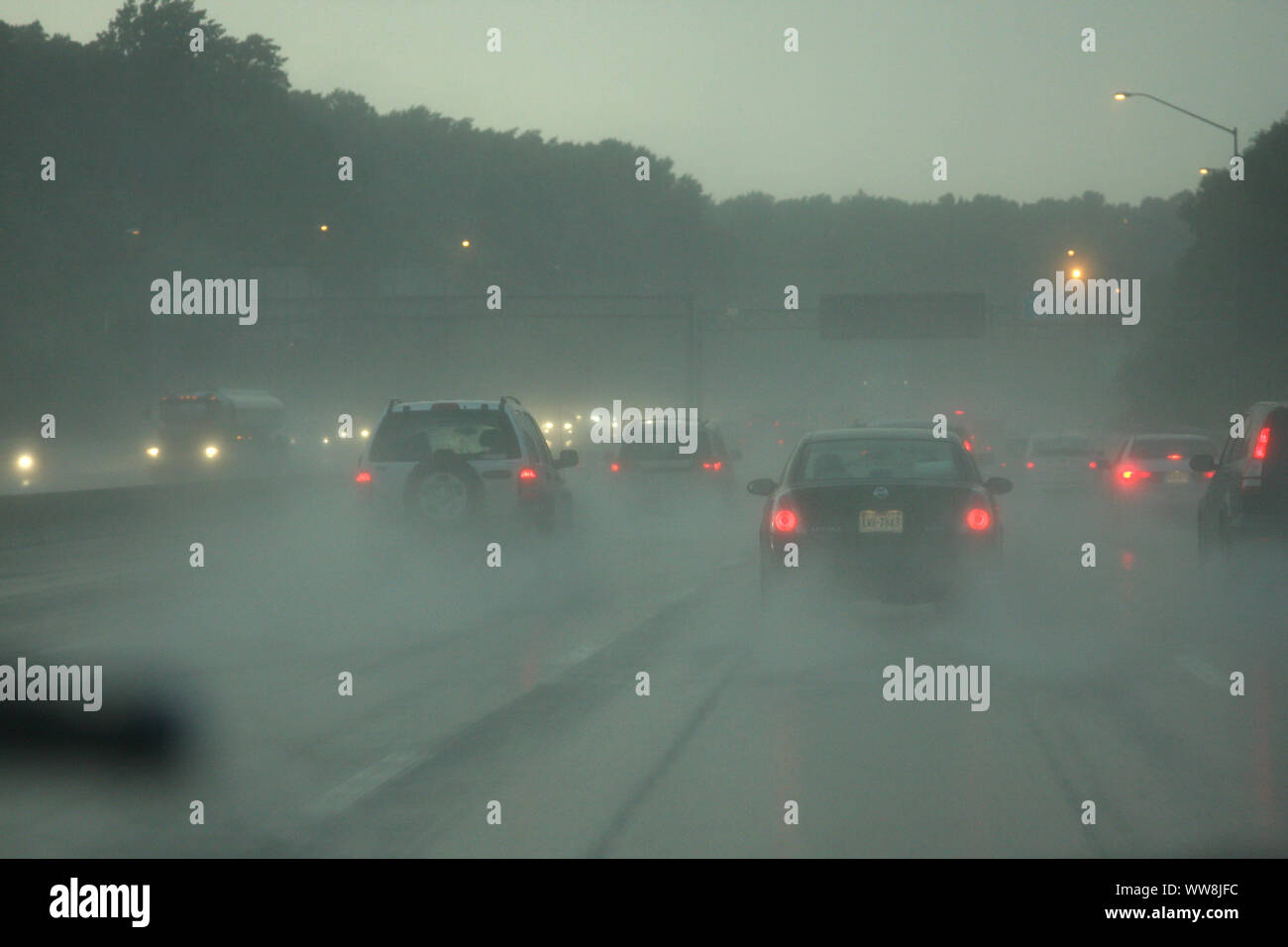 Driving on highway in heavy rain hi-res stock photography and images ...