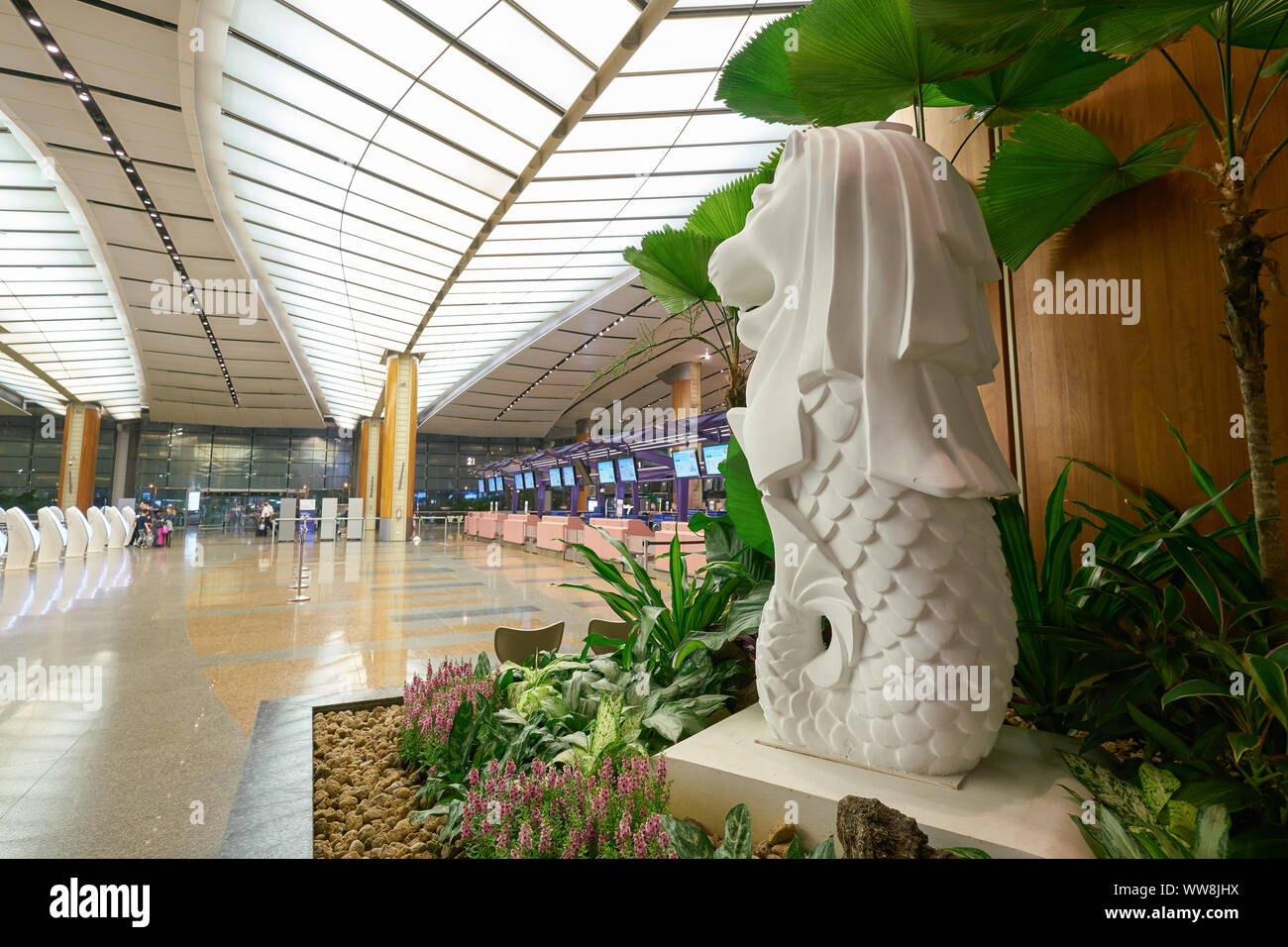 SINGAPORE - CIRCA APRIL, 2019: the Merlion statue seen at Singapore ...