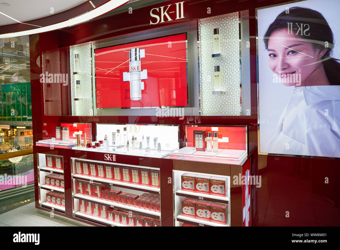 SINGAPORE - CIRCA APRIL, 2019: SK-II cosmetics products on display at ...