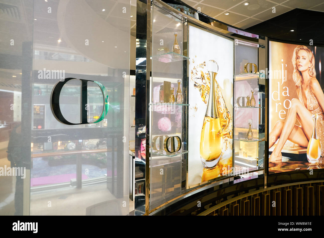 SINGAPORE - CIRCA APRIL, 2019: Dior products on display at Changi ...