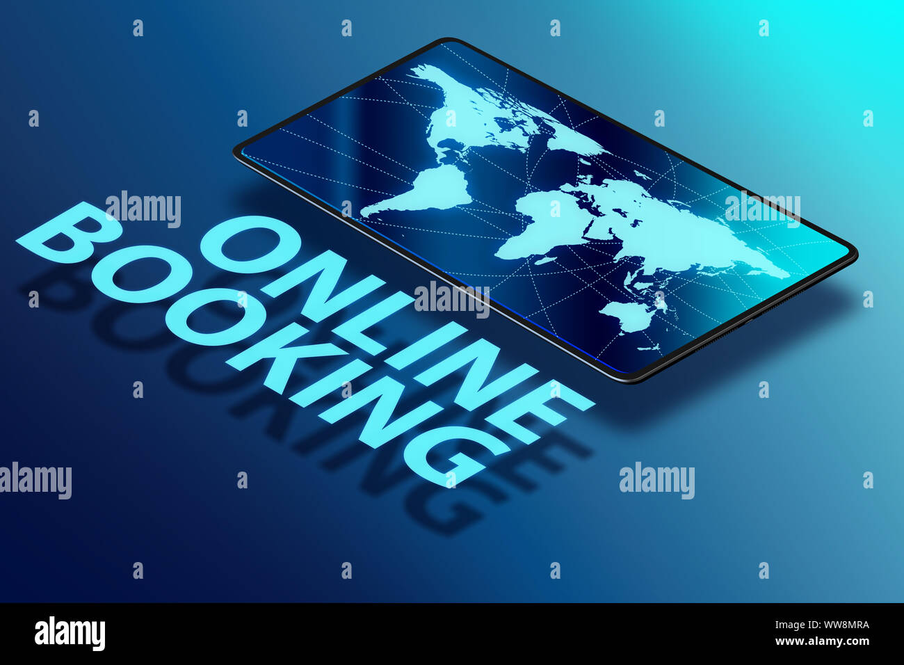 The online booking concept - 3d rendering Stock Photo - Alamy