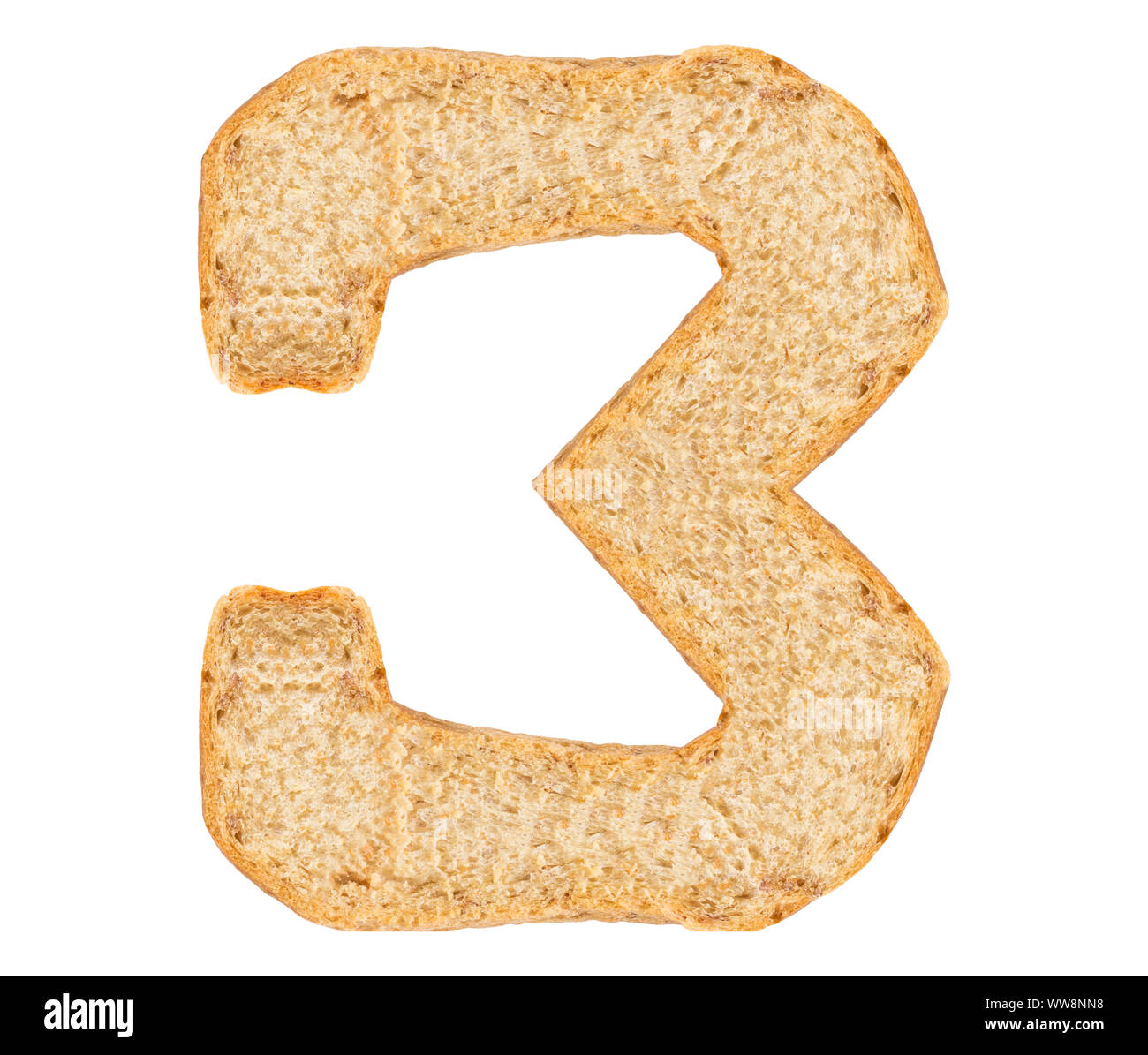 Isolate bread number on white background Stock Photo - Alamy