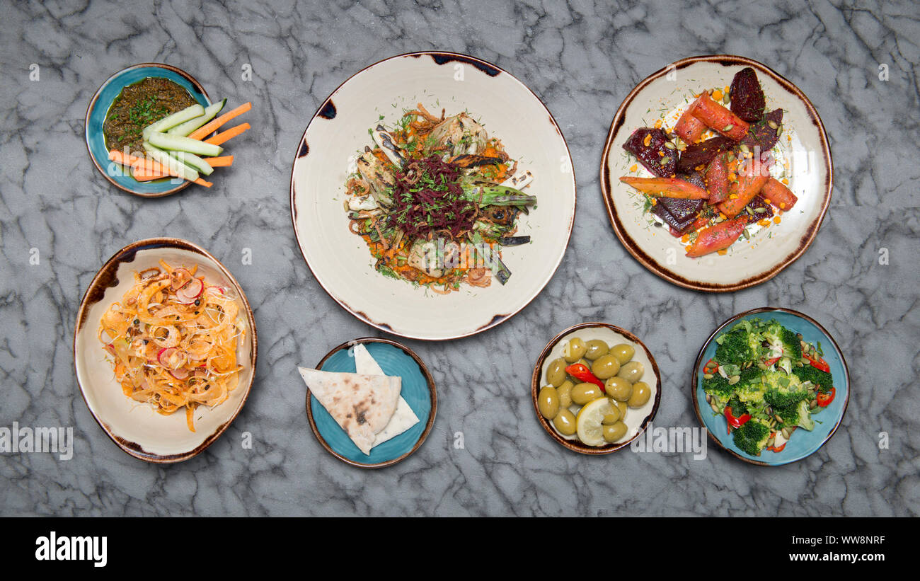 River Cottage Kitchen, a selection of vegetarian/vegan foods Stock ...