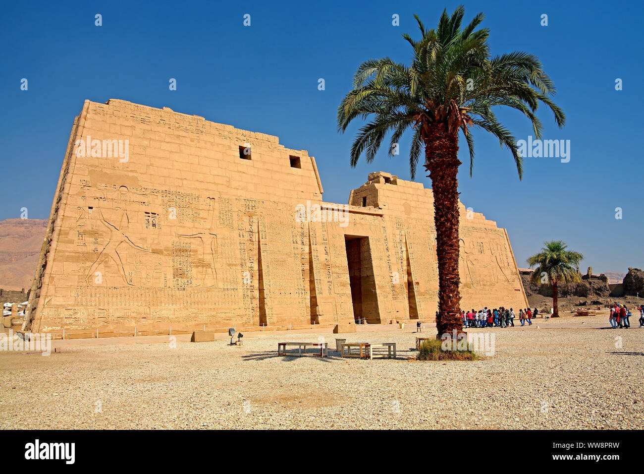 First pylon and entrance portal to the death temple of Ramses III ...