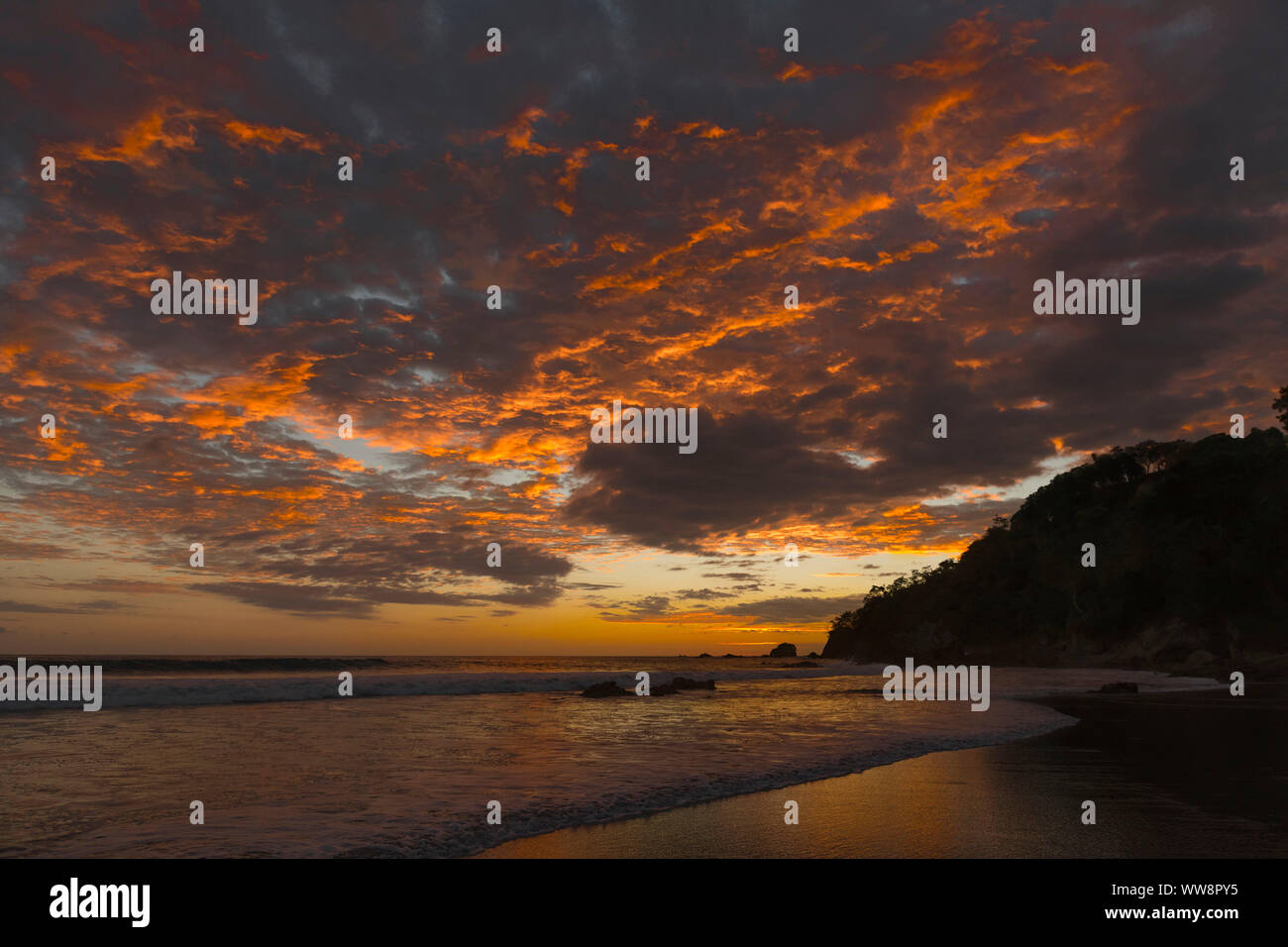 Sunset in costa rica Stock Photo - Alamy