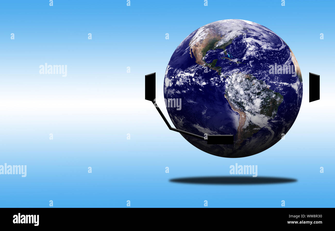 Website and internet contact us concept, customer service, The Earth ...