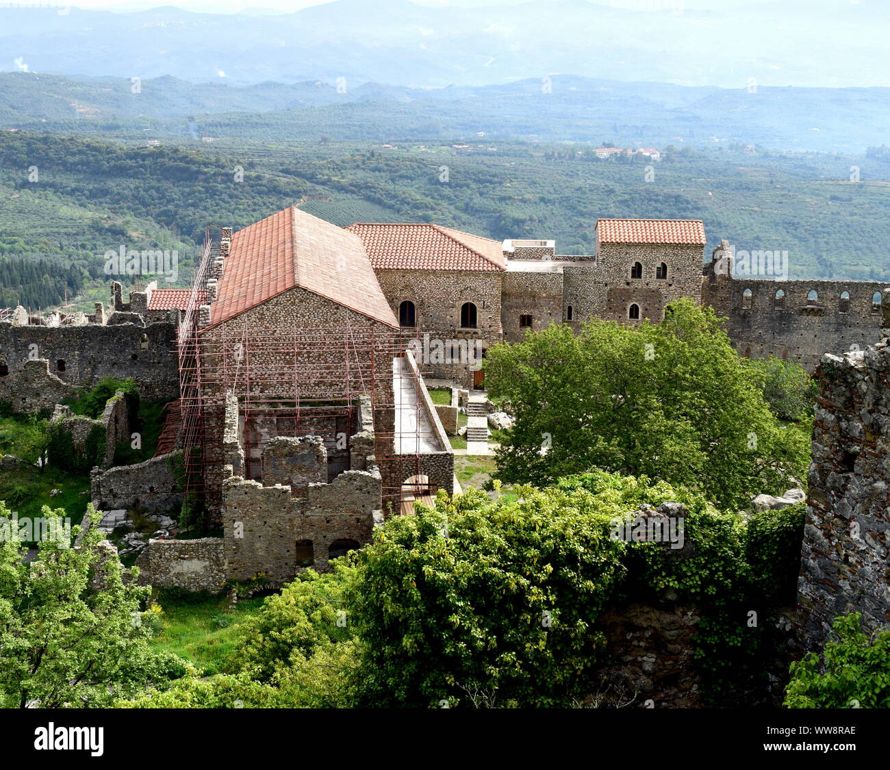 castle, mistras, medieval, town, palace, Sparti, Greece Stock Photo - Alamy