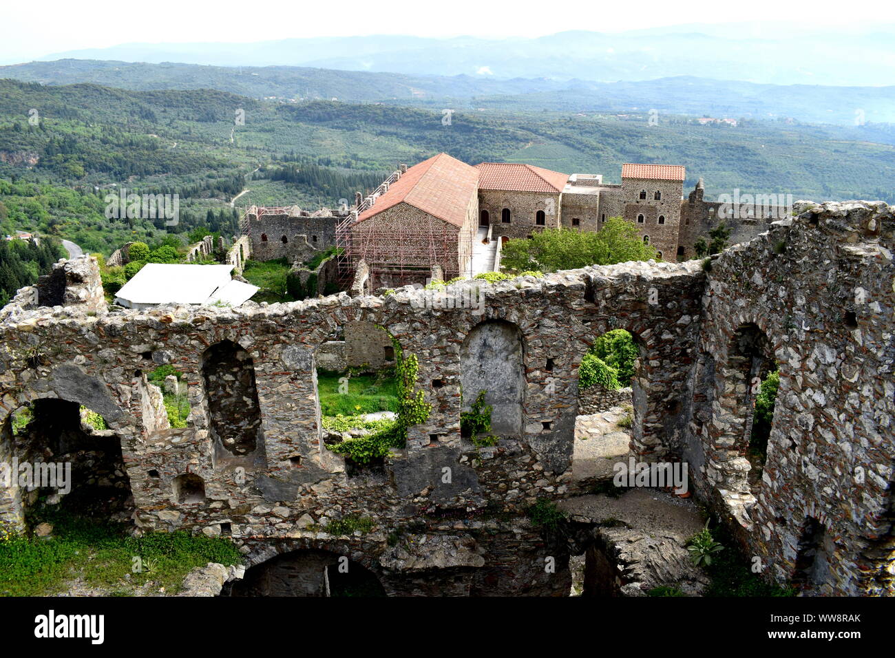 castle, mistras, medieval, town, palace, Sparti, Greece Stock Photo - Alamy