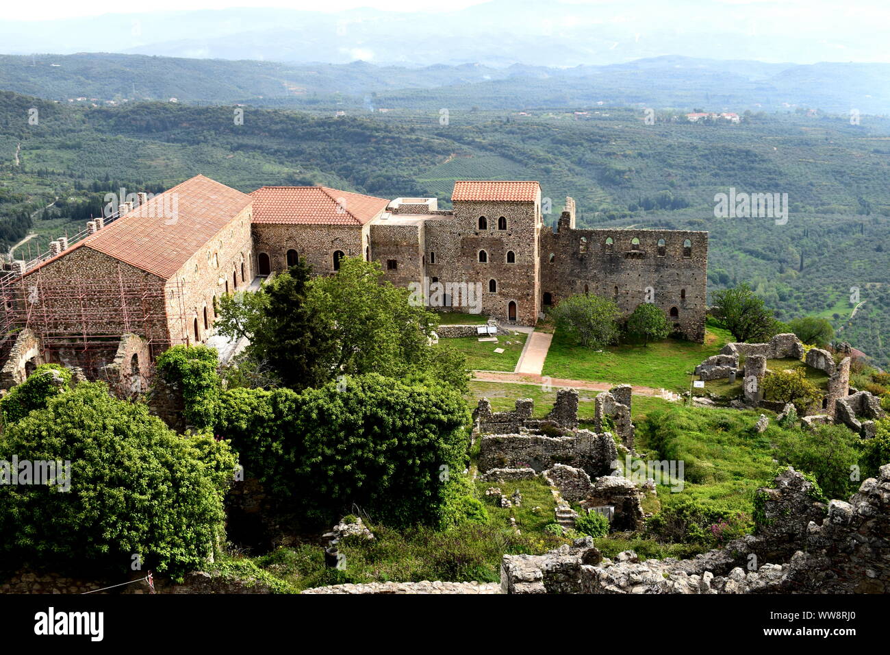 castle, mistras, medieval, town, palace, Sparti, Greece Stock Photo - Alamy