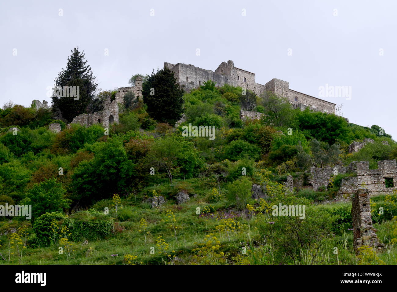 castle, mistras, medieval, town, palace, Sparti, Greece Stock Photo - Alamy