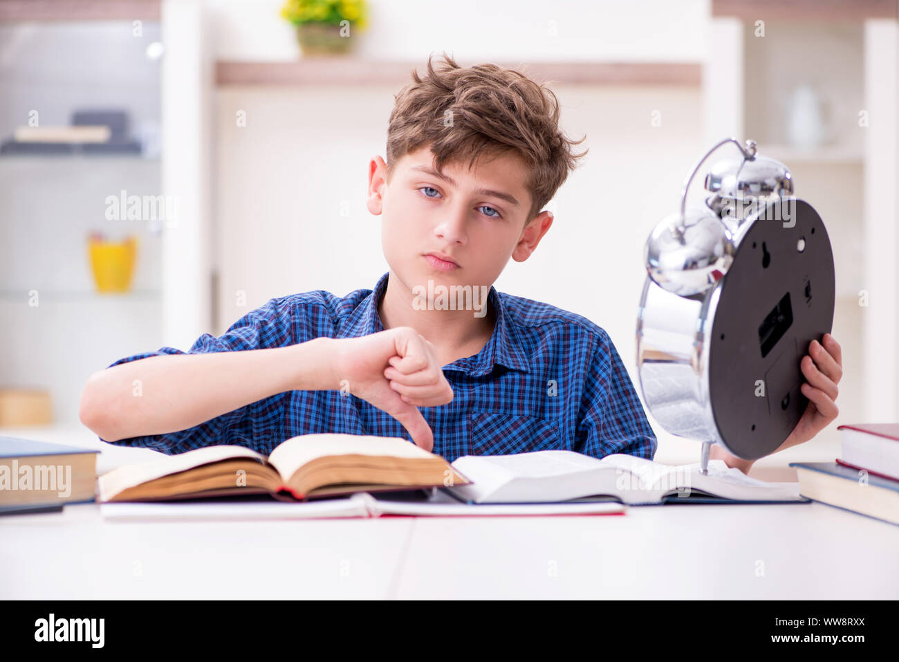 School child revising for exams hi-res stock photography and images - Alamy