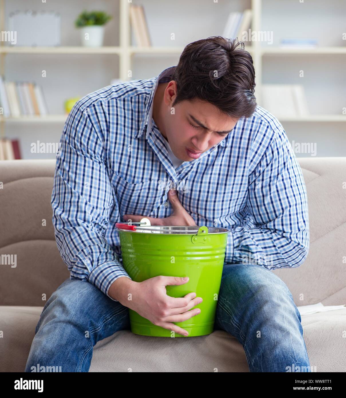 The man suffering from sick stomach and vomiting Stock Photo - Alamy