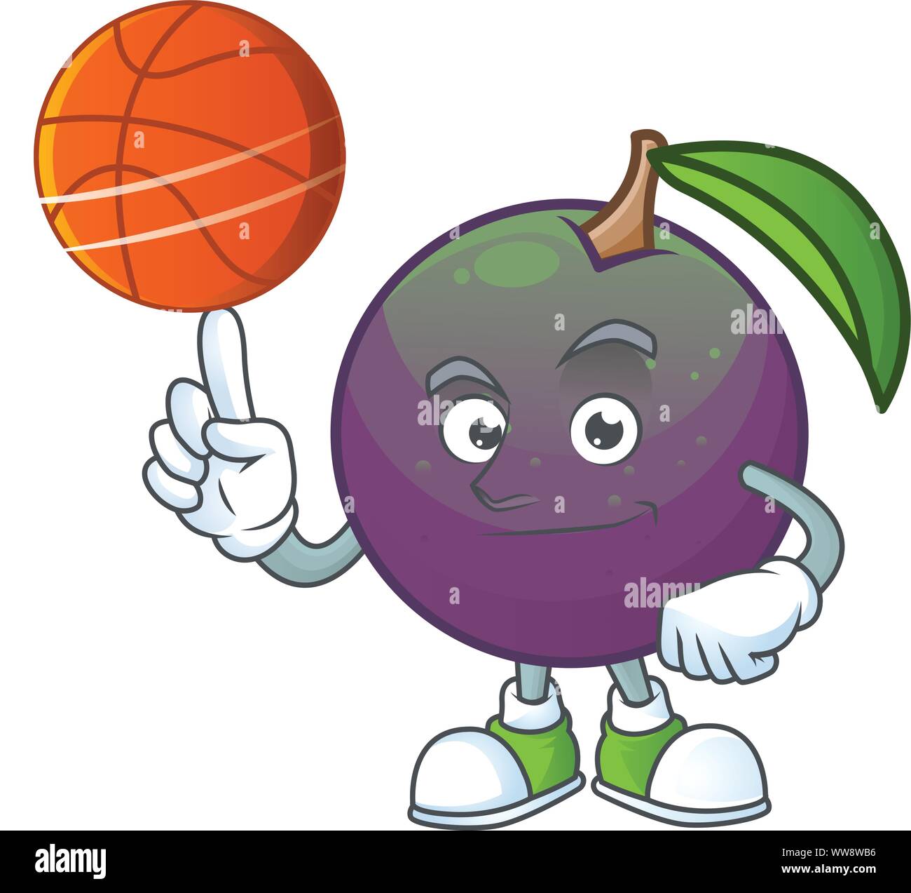 With basketball star apple cartoon character with mascot Stock Vector ...