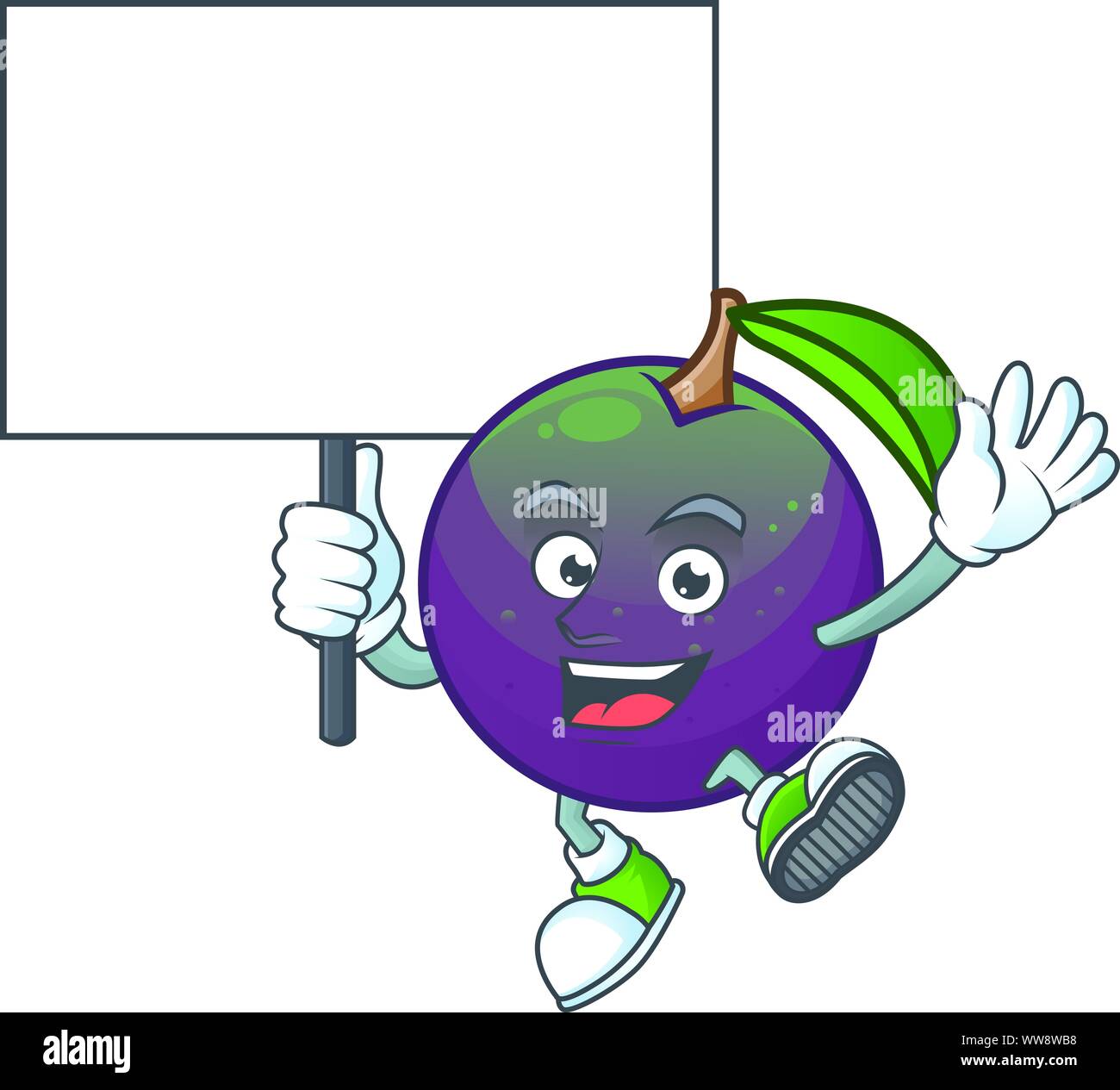 Bring board star apple cartoon character with mascot Stock Vector Image ...