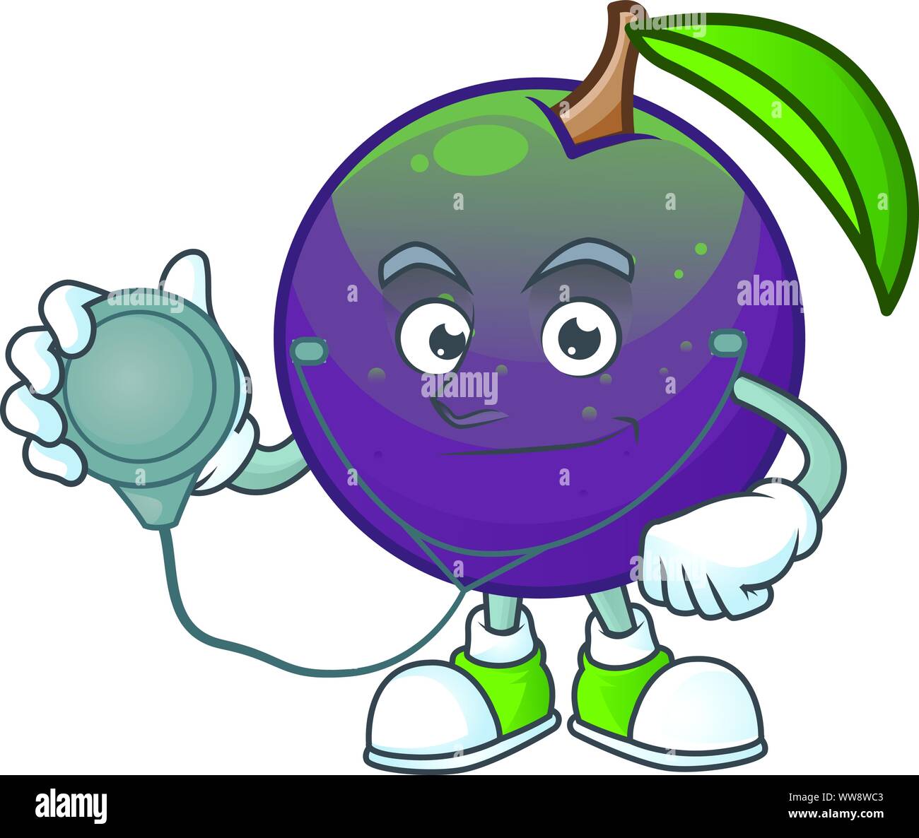 Doctor star apple cartoon character with mascot Stock Vector Image ...