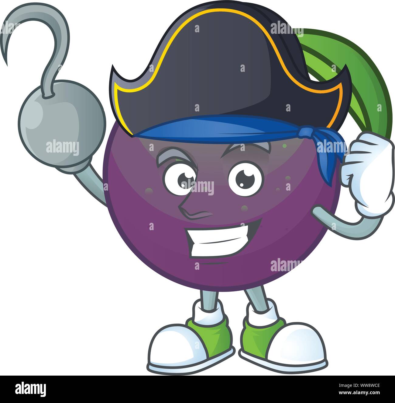 Pirate star apple cartoon character with mascot Stock Vector Image ...