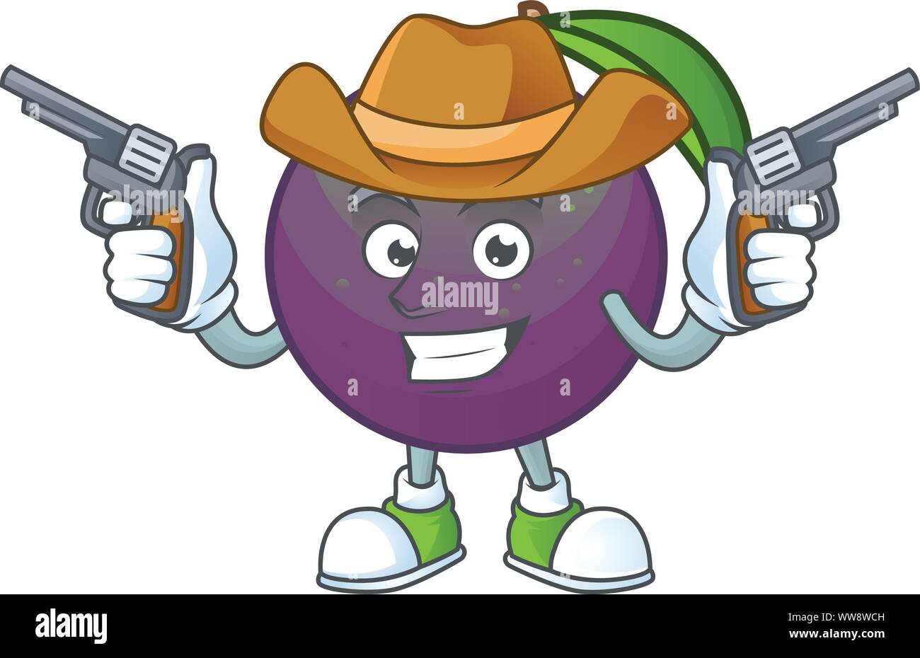 Cowboy star apple cartoon character with mascot Stock Vector Image ...